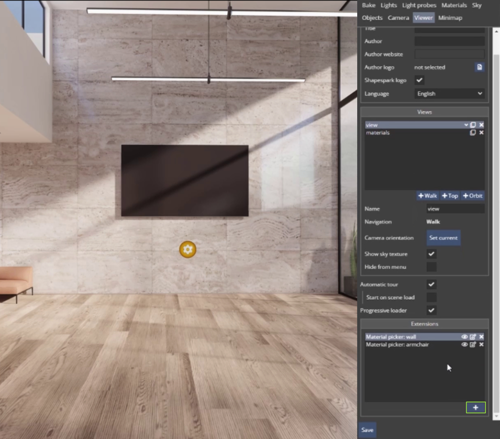 How to set up "Material picker" extension? – Help Center | Shapespark
