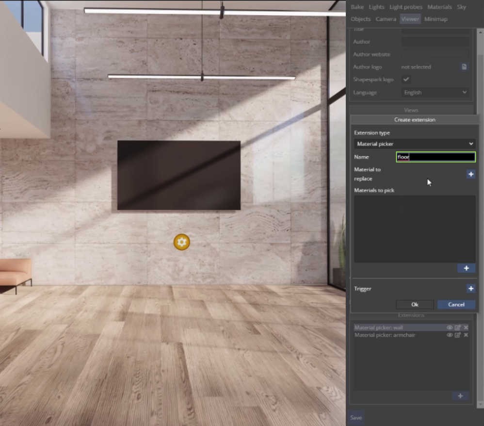 How to set up "Material picker" extension? – Help Center | Shapespark
